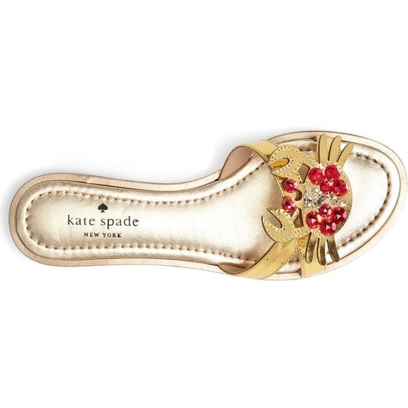 kate spade | Shoes | Kate Spade Sebastian Crab Sandals Gold Red | Poshmark